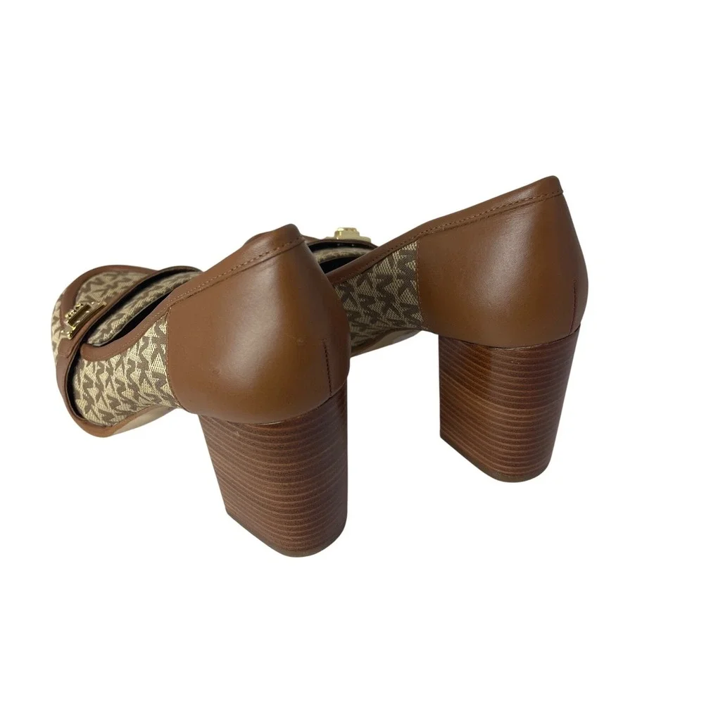Michael Kors | Shoes | Michael Kors 95m Brown Monogram Block Heel ...
